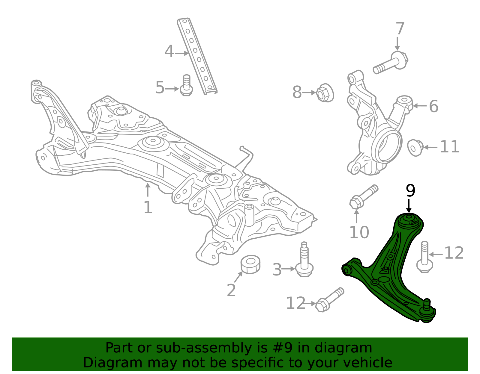 D651-34-300D - Lower Control Arm 2011-2014 Mazda 2 | MazdaParts.US Store