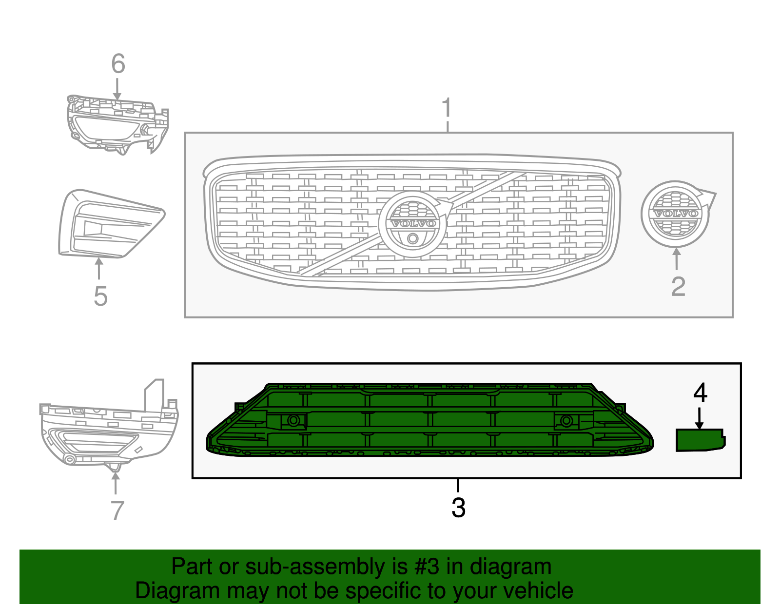 32296071 - Lower Grille - 2018-2020 Volvo XC60 | Volvo OEM Parts Direct