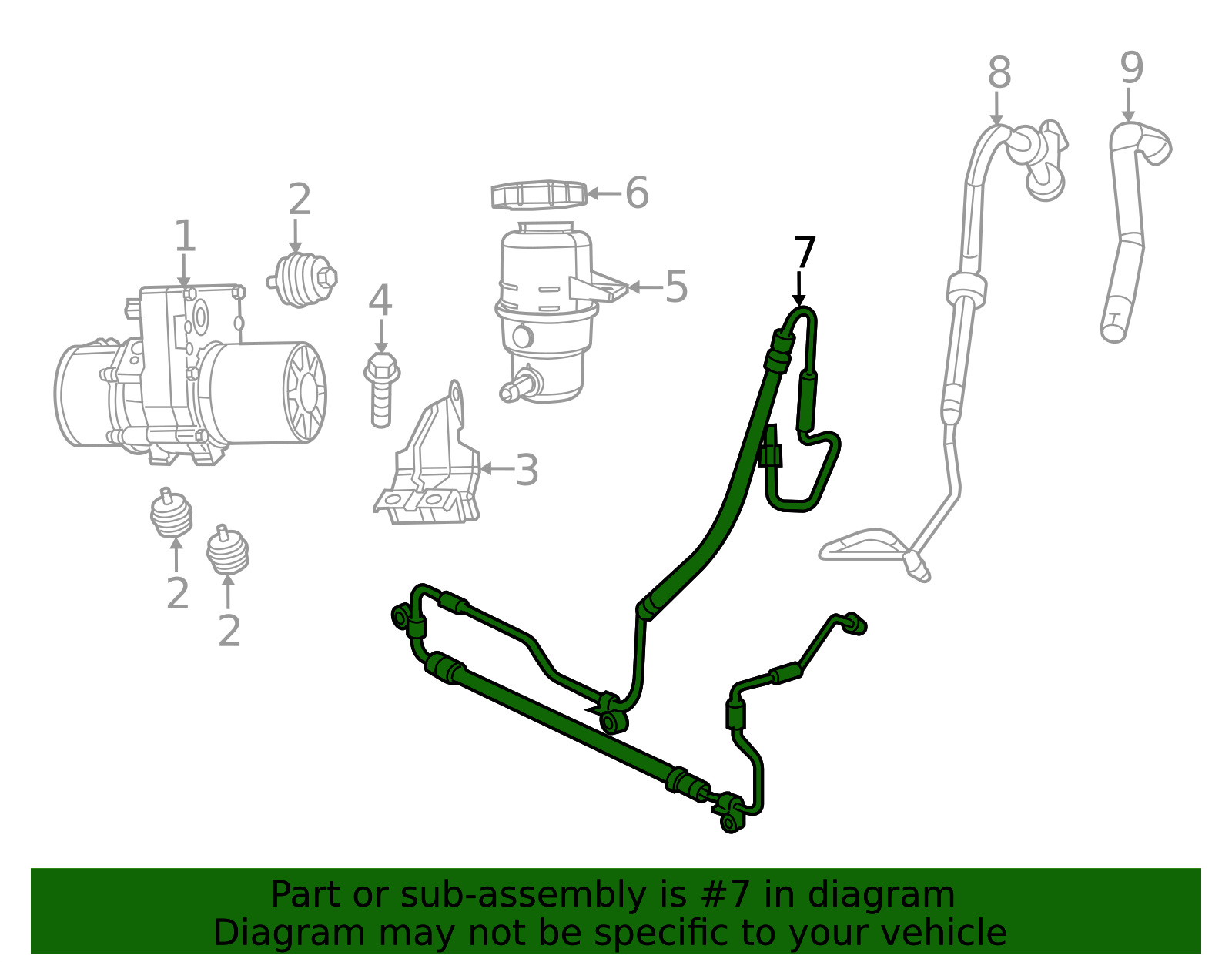 2011-2015 Mopar Power Steering Pressure Hose 52124656AH | Mopar Parts ...