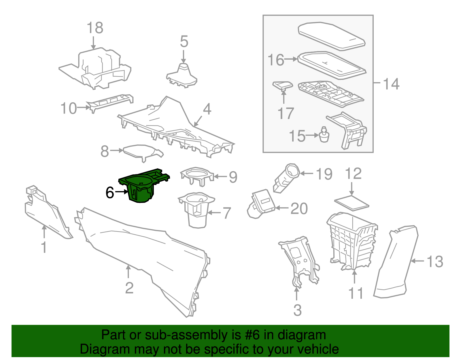 2018-2022 Toyota C-HR Front Cup-Holder 55618-F4010 | Lithia Toyota Parts