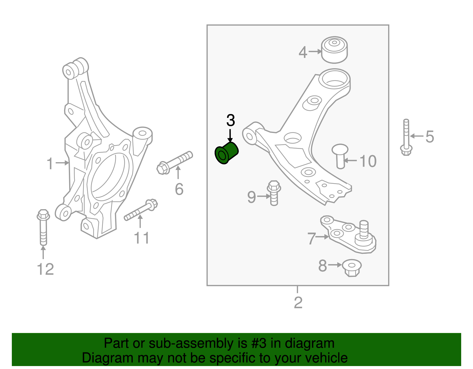 54551-C5000 - Lower Control Arm Front Bushing 2016-2024 Kia | Kia.Parts ...