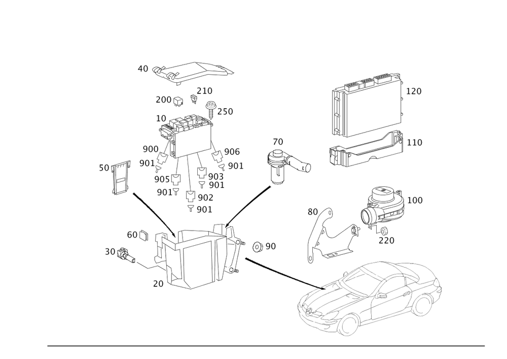 2006-2011 Mercedes-Benz Exchange Elec Center, Base Module 171-545-16-01 ...