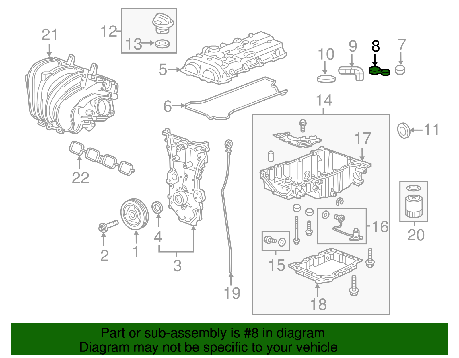 2013-2023 GM Inner Valve Cover Gasket 12635744 | GetOEMParts.com
