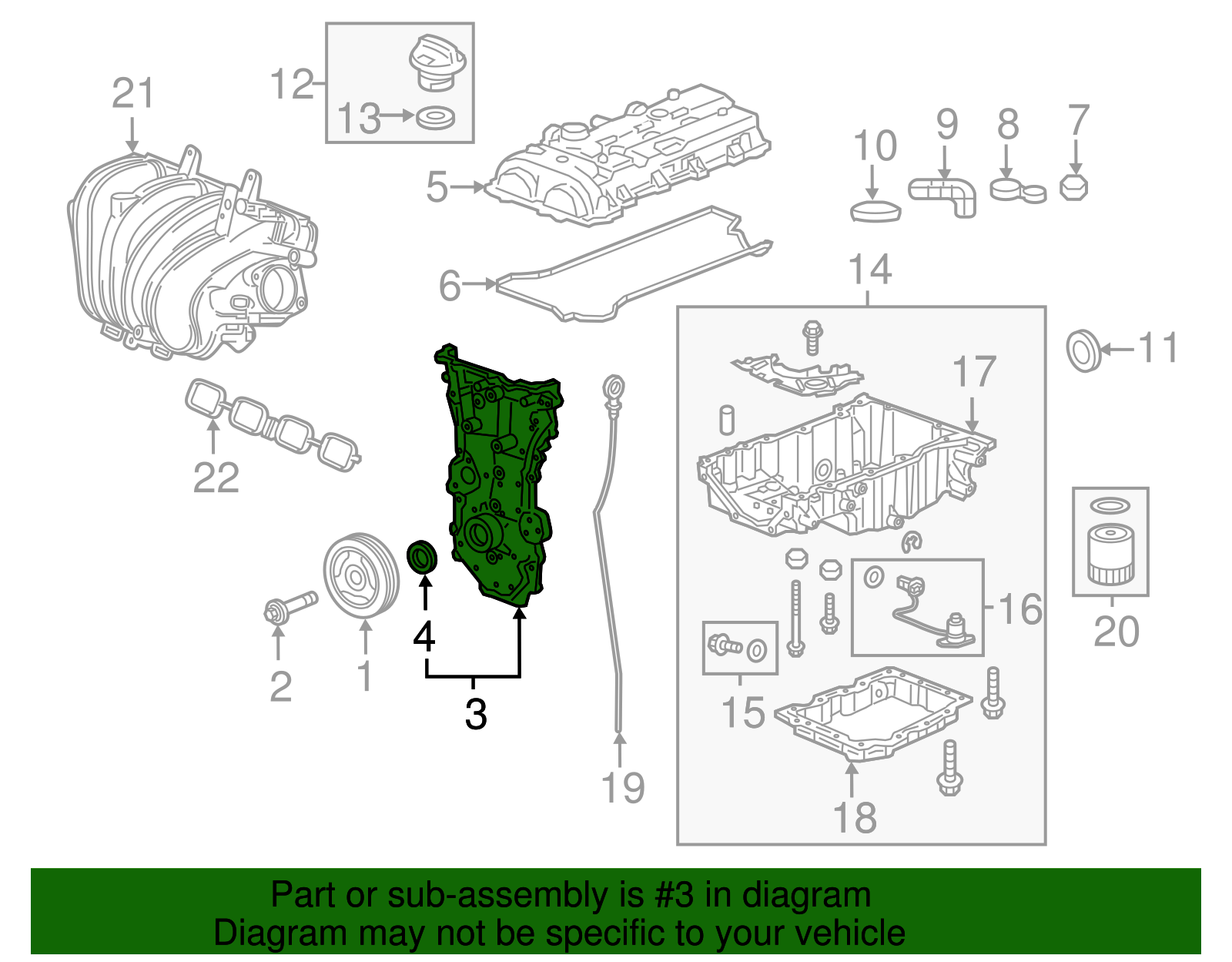 2013-2023 GM Engine Front Cover with Crankshaft Front Oil Seal 25203062 ...