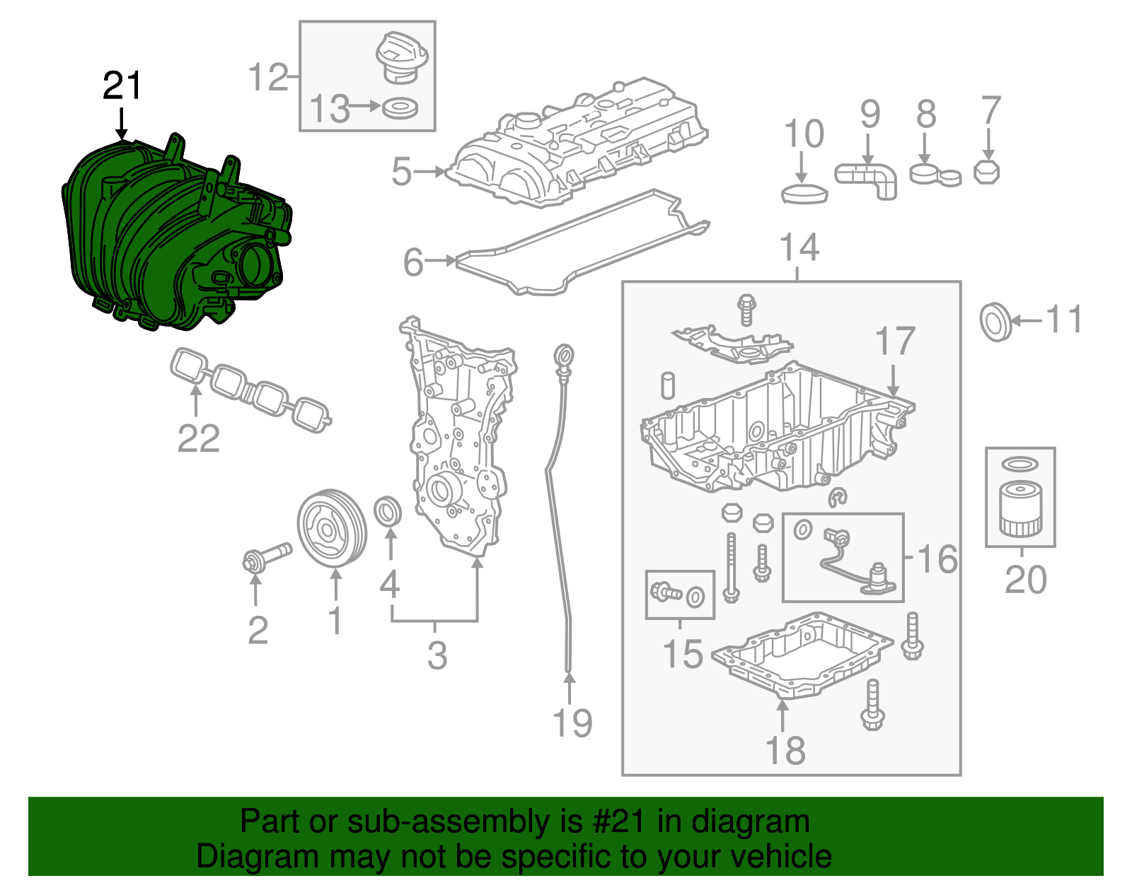 OEM GM Intake Manifold Assembly For 2013-2023 GM - Part No. 12631023 ...