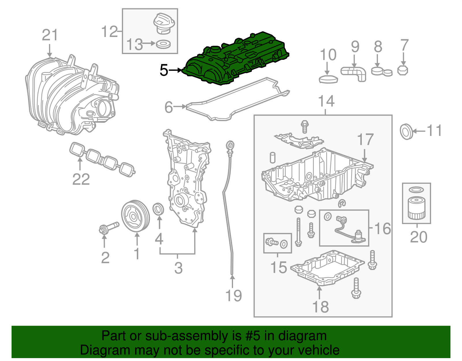 2013-2022 GM Camshaft Cover 12686424 | Shop Matick Buick GMC