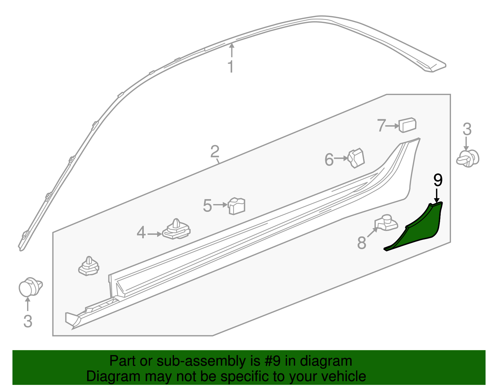 2014-2019 Cadillac CTS Passenger Side Rocker Panel Molding Protective ...