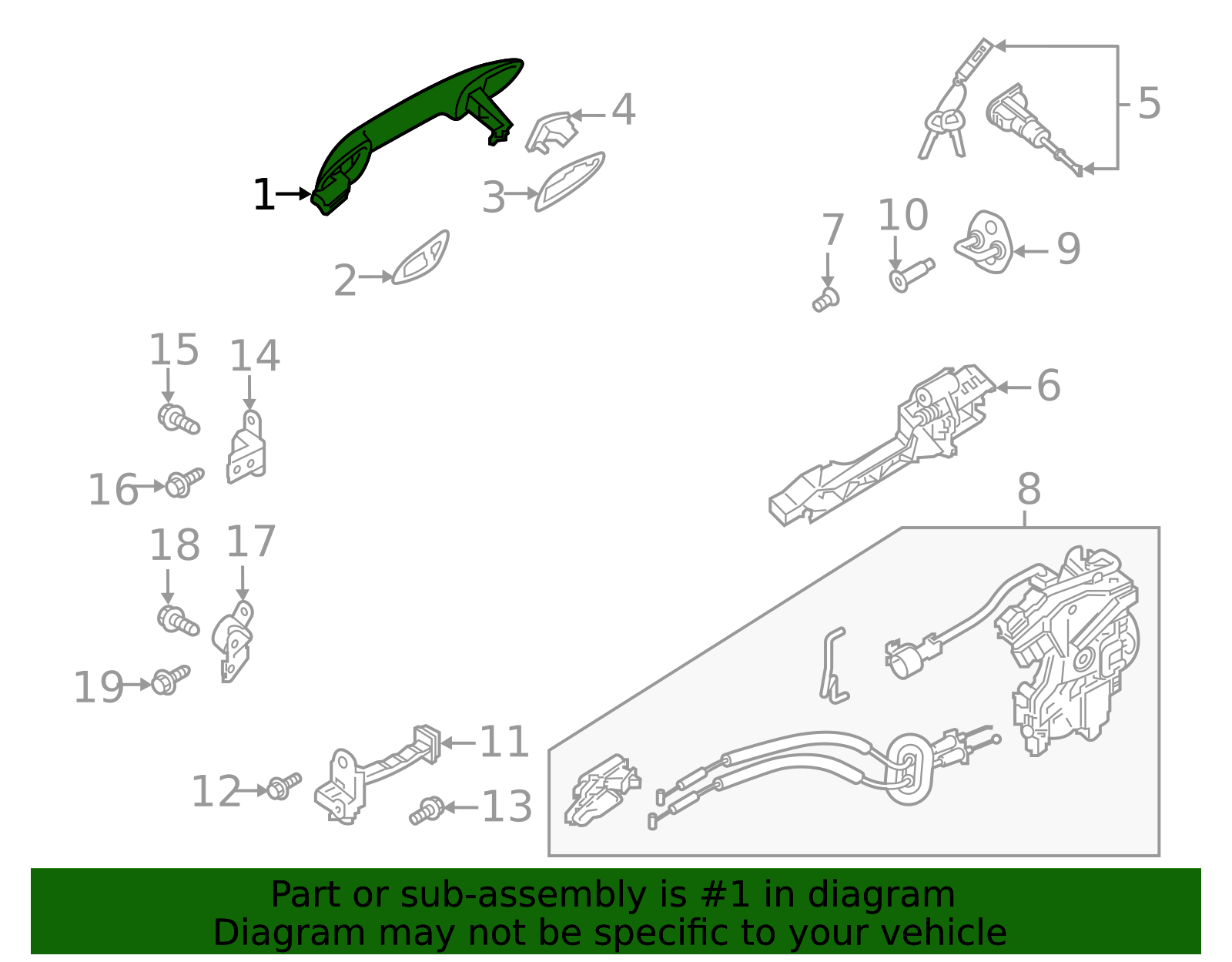 82651-M6010 - Handle, Outside 2019-2024 Kia Forte | Kia.Parts Store