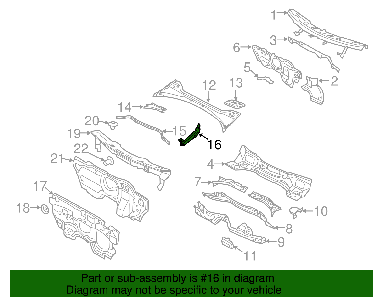 8U0-821-169 - High-Quality Cowl Seal for 2015-2018 Audi | AutoNation Parts