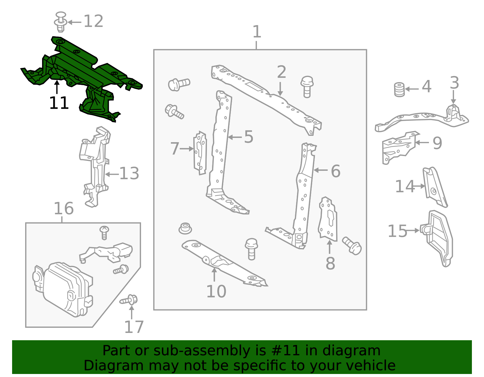 2016-2018 Toyota RAV4 Radiator Support Access Cover 16681-0V040 ...