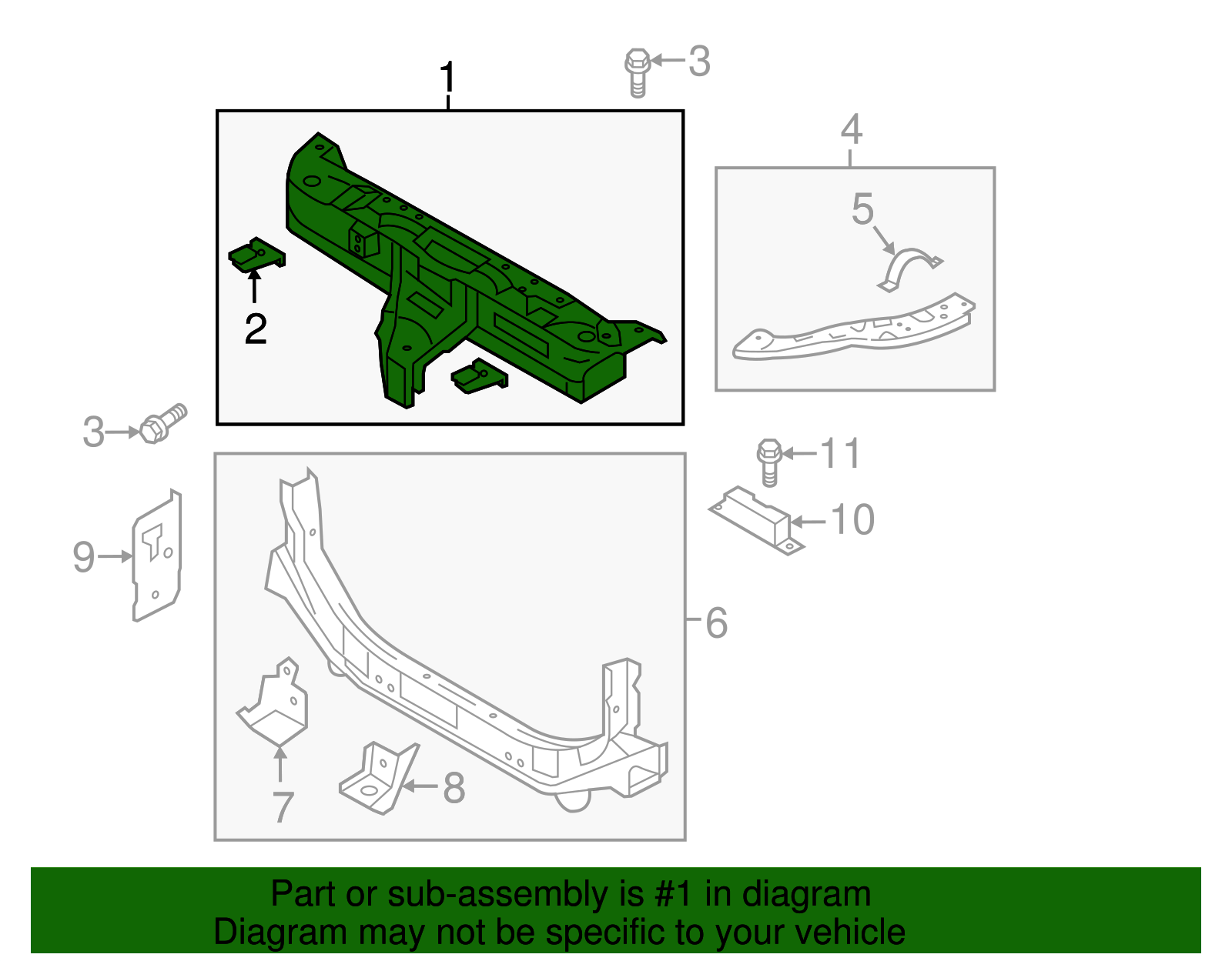 62511W240P - Upper Tie Bar 2011-2019 Mitsubishi Outlander Sport ...