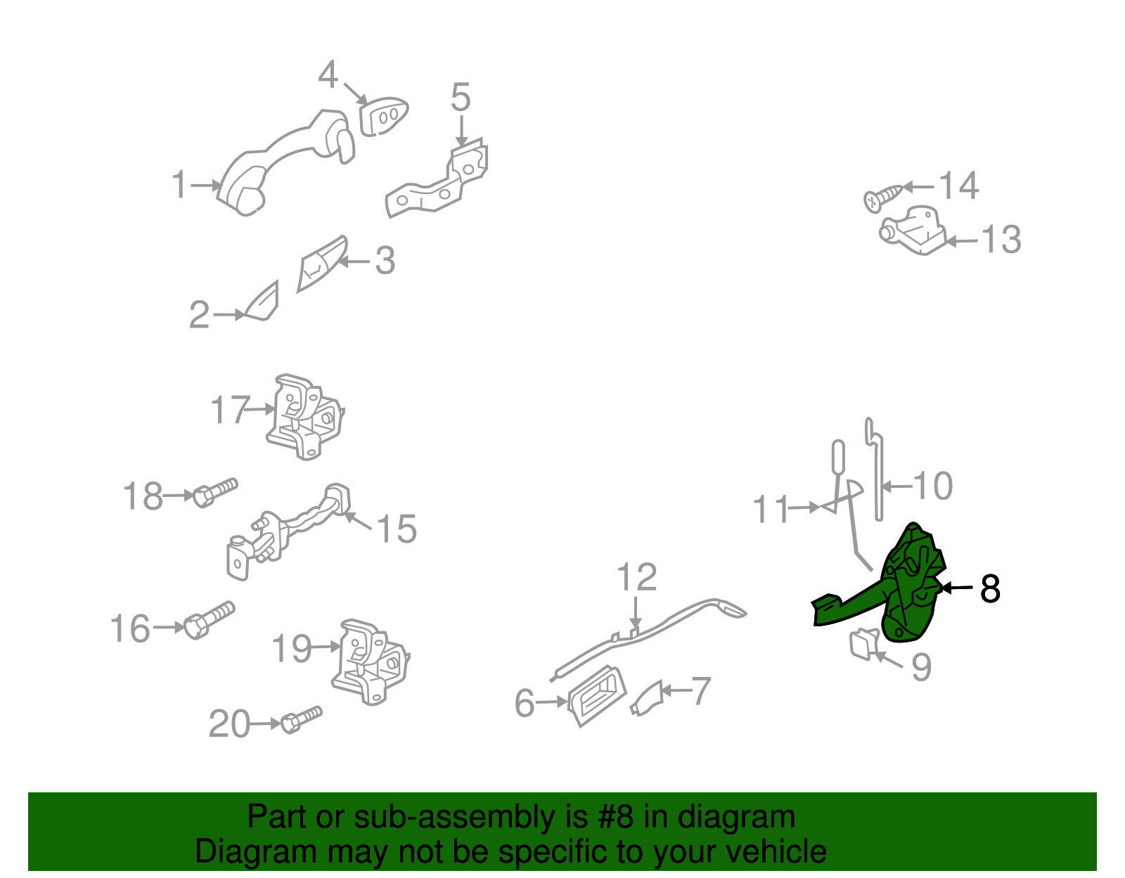 2008-2012 Ford Latch Assembly BL8Z-7826413-B | Awesome Parts Ford