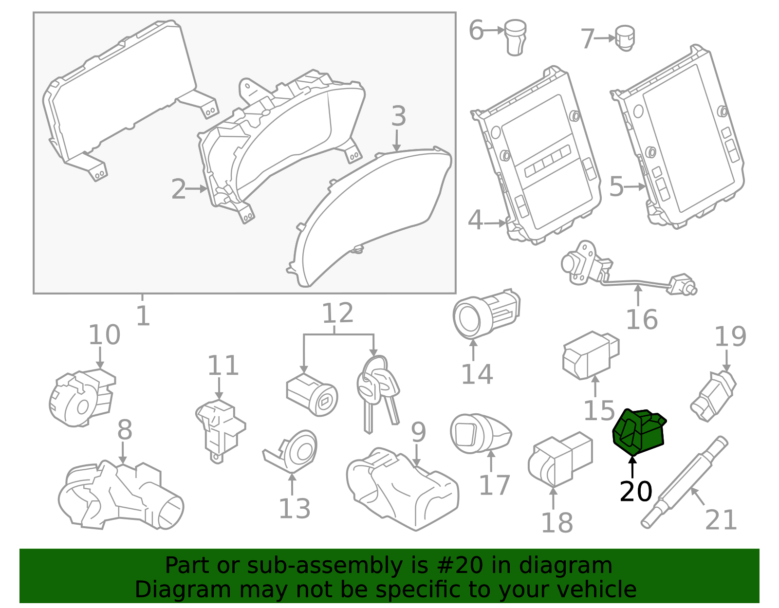 2024-2025 Subaru Cabin Air Temperature Sensor Bracket 66211VC000 ...