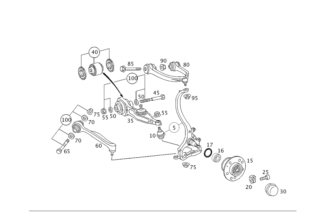 215-330-07-07 - Transverse Control Arm 1998-2006 Mercedes-Benz ...