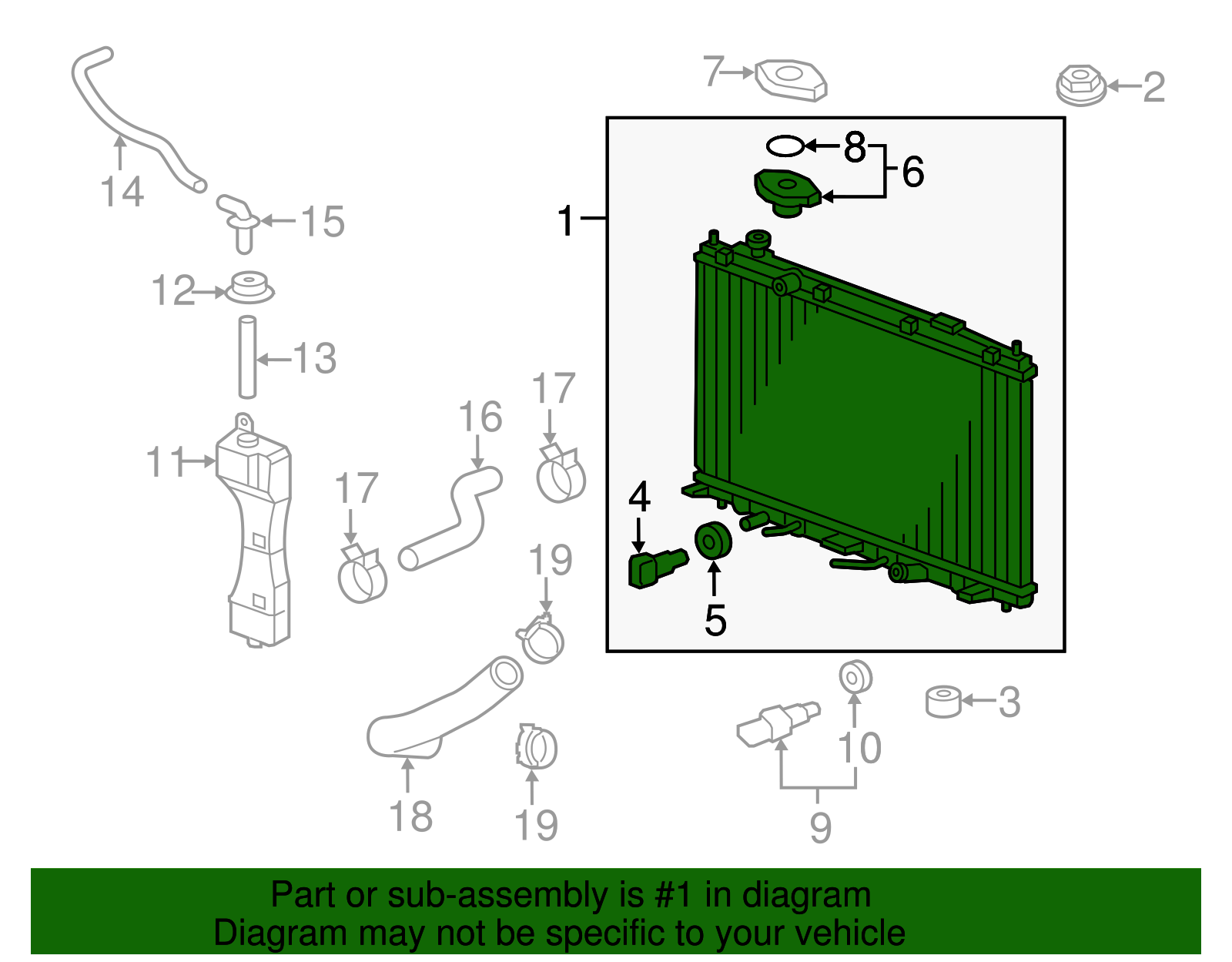 19010-5R1-003 - Radiator Assembly 2015-2020 Honda Fit | Honda Parts Online
