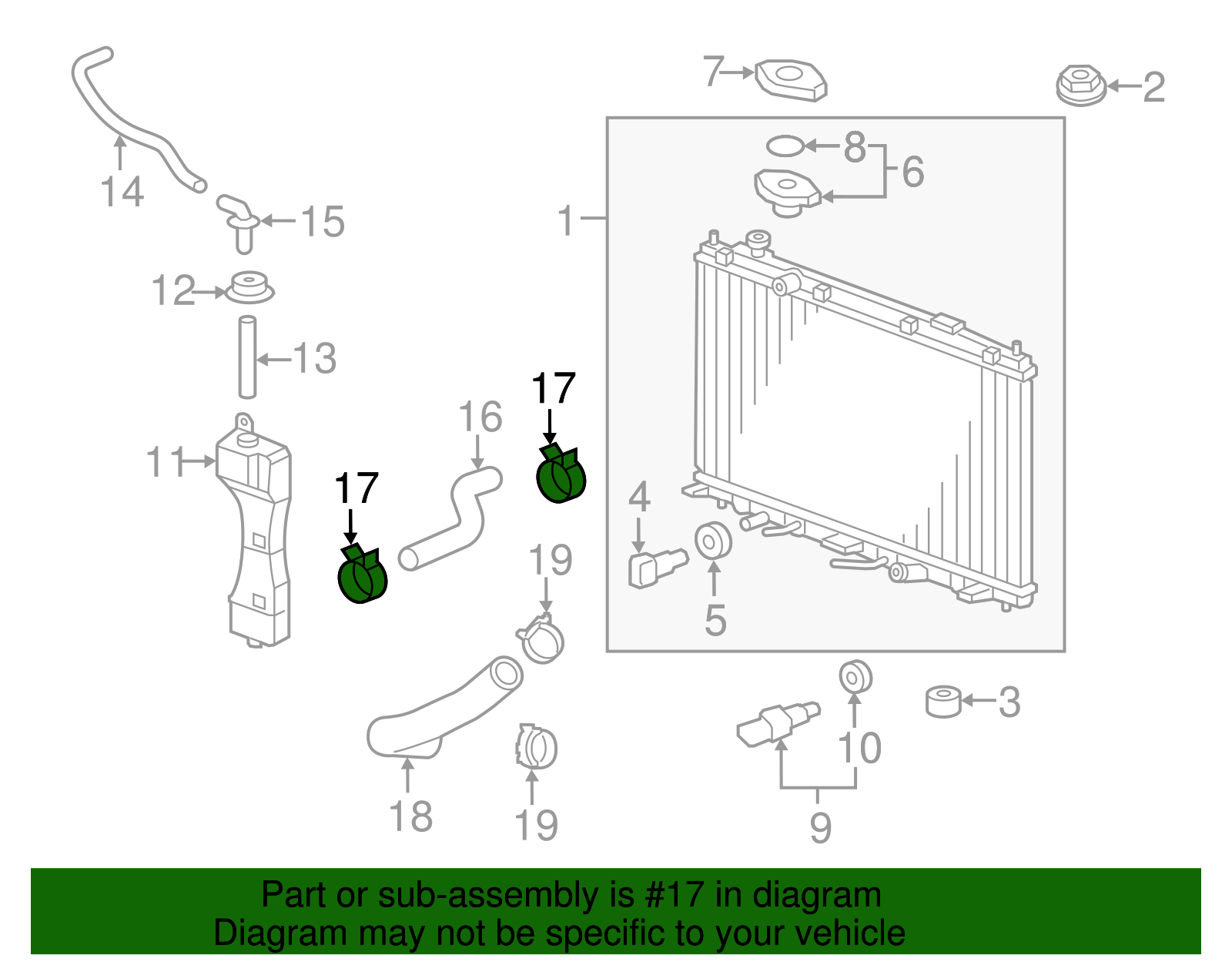 2011-2020 Honda Fit Radiator Hose Clamp 19511-RB0-004 | Honda AutoNation Parts