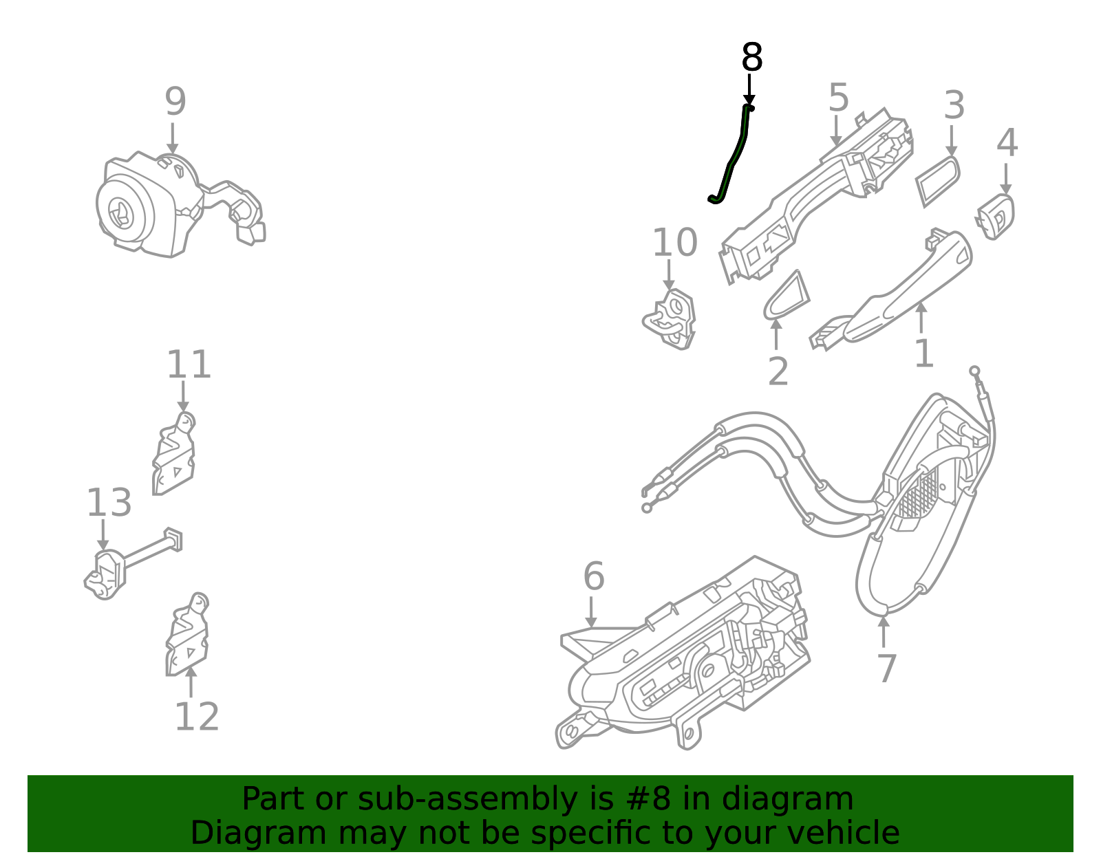 80515-6LE0A - Door Lock Operating Rod 2020-2025 Nissan Sentra ...
