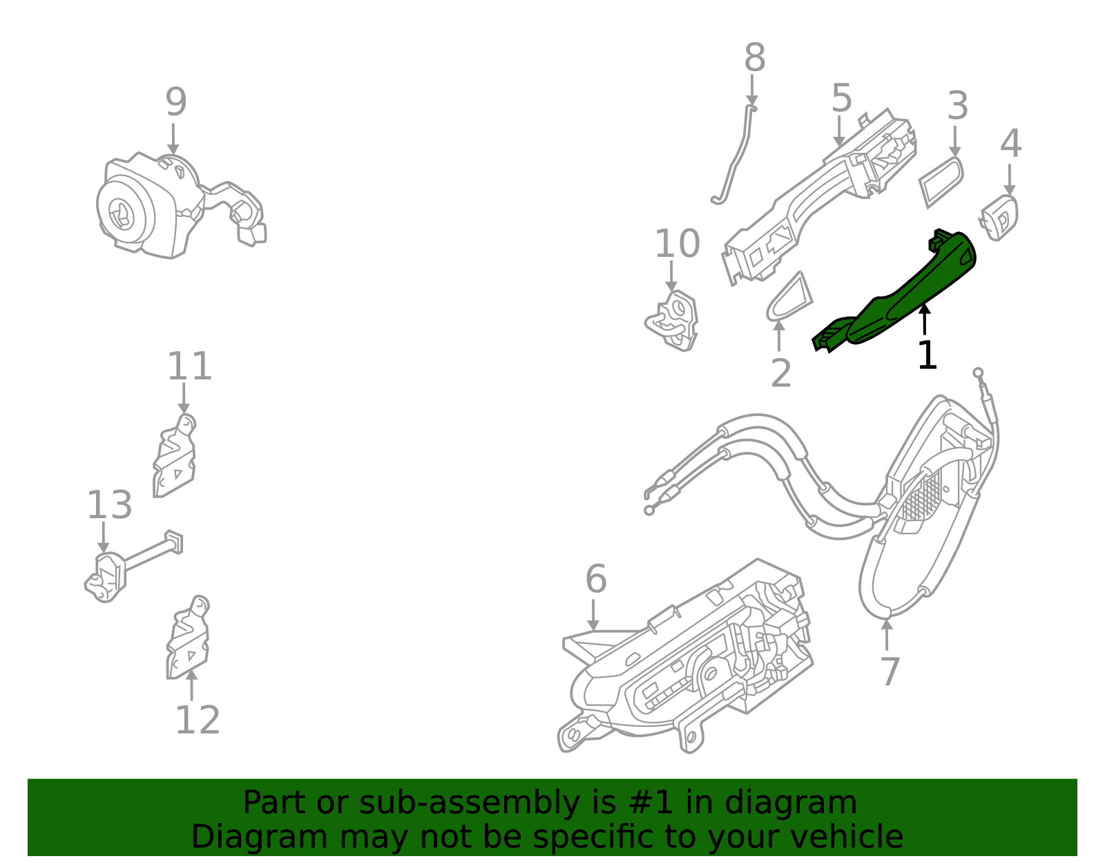 2020-2025 Nissan Sentra Handle, Outside 80640-6LE4C | Temecula Nissan Parts