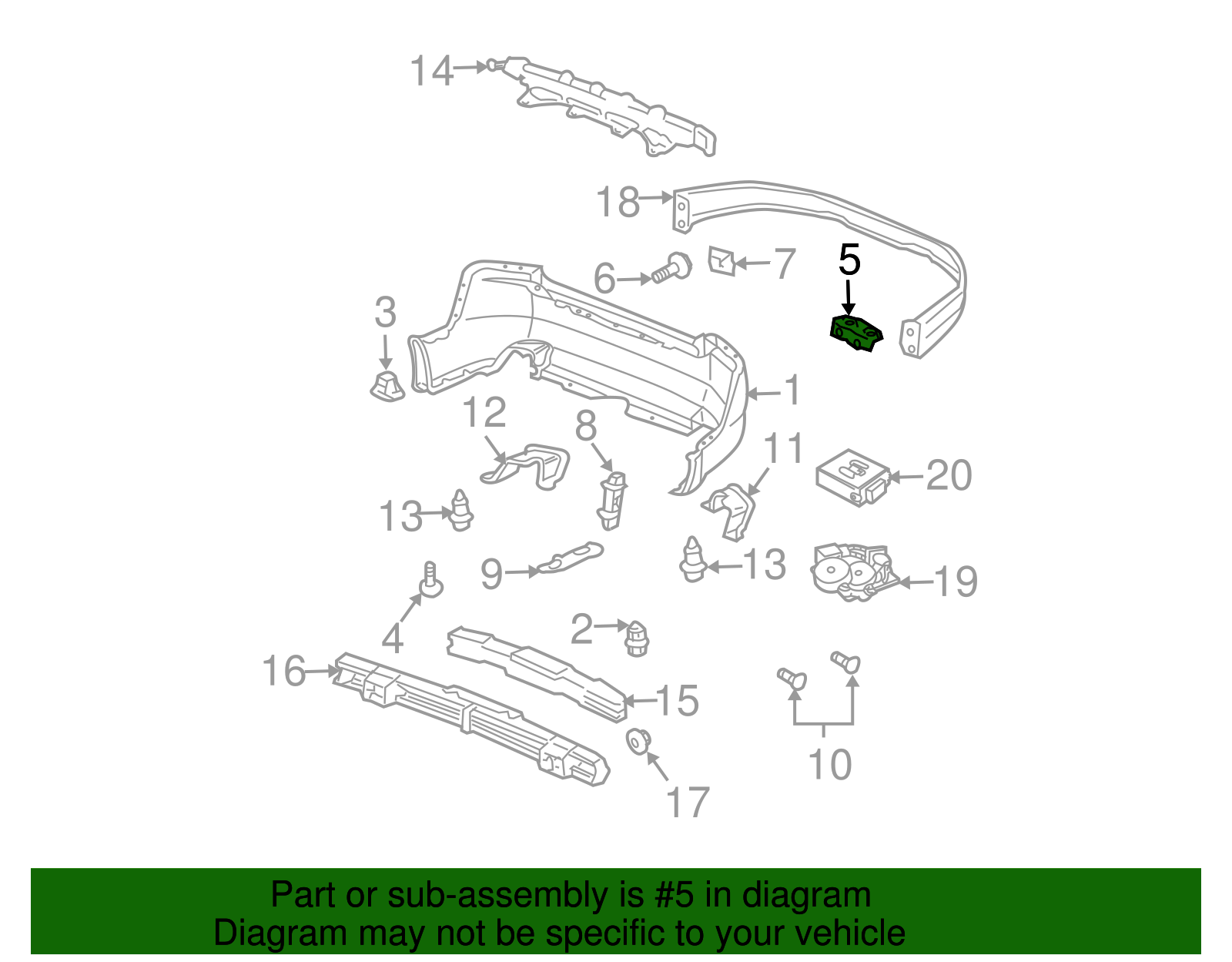 Genuine OEM Acura - Bumper Cover Side Bracket Part# 71505-SDA-A00 ...