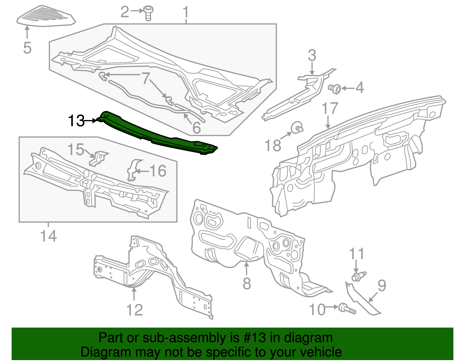 2016-2020 Cadillac CT6 Plenum Panel 84138947 | Capital Chevy Parts