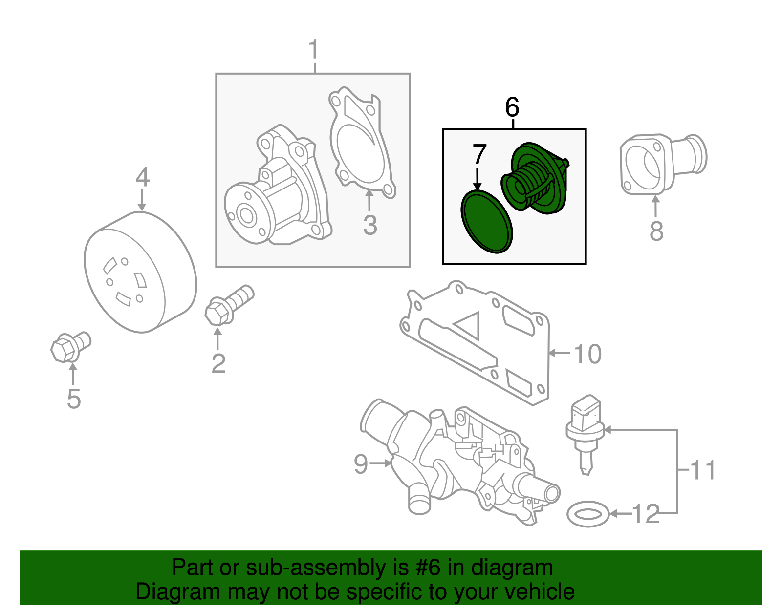 2009-2025 Nissan Engine Coolant Thermostat 21200-ED00A | My Nissan Part