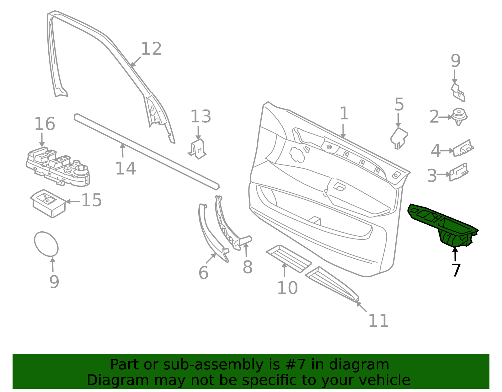 51416975777 - 2007-2013 BMW X5 Pull Strap Panel (51-41-6-975-777) | BMW ...