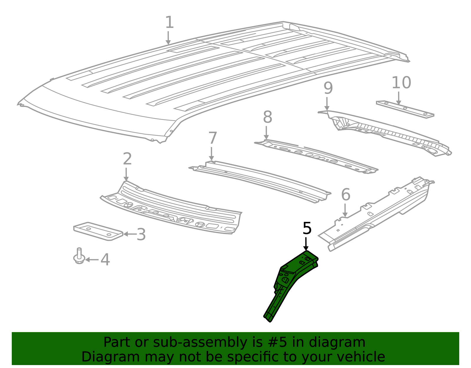 2016-2019 Ford Roof Rail FB5Z-7851187-A | Miracle Ford Parts
