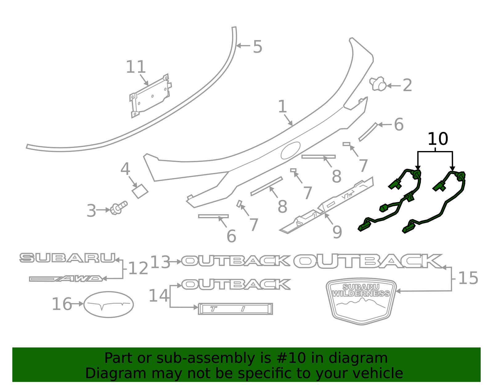 63270AN010 - Lift Gate Switch 2020-2025 Subaru Outback | Subaru Parts ...