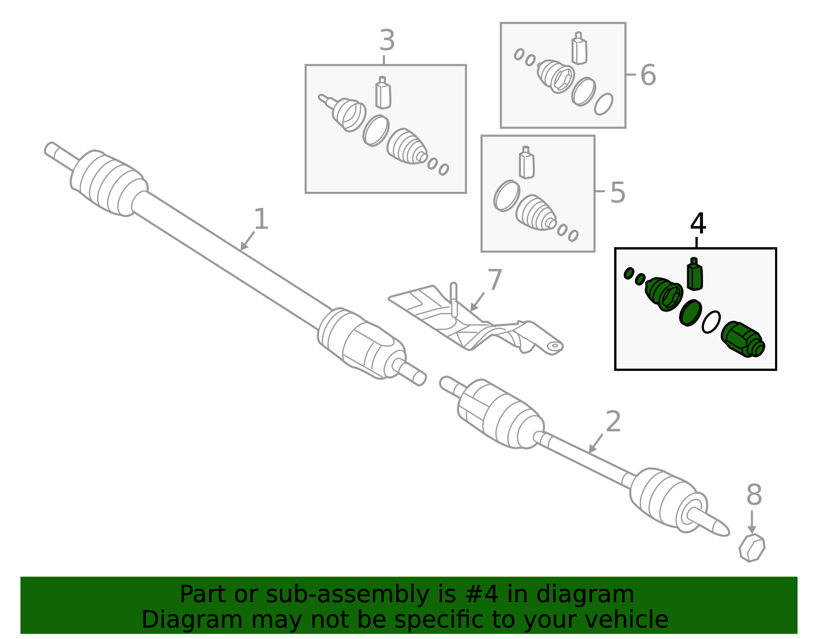 Hyundai CV Joint Kit - Axle Shaft Repair Set - Part #49582-E6050 ...