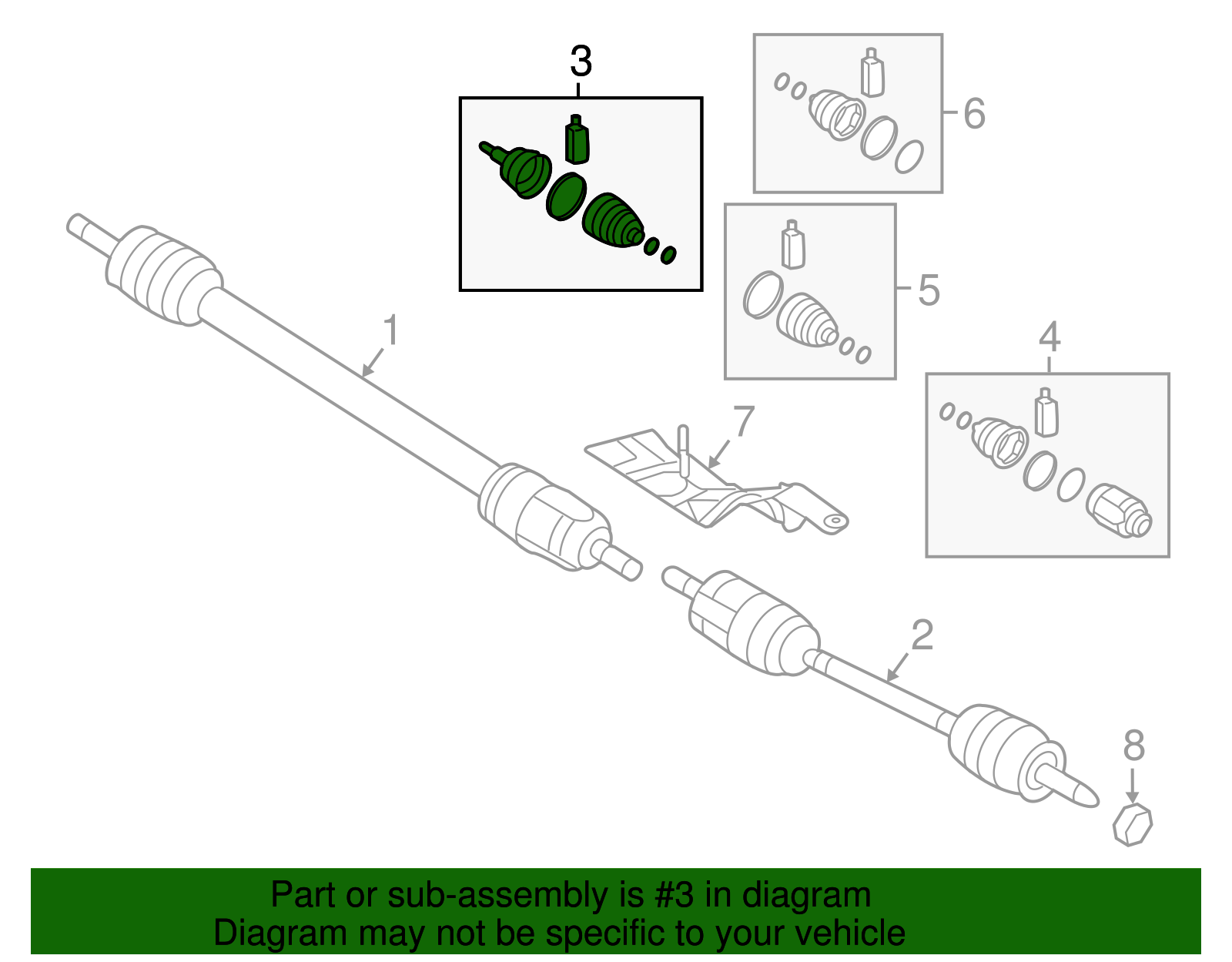 Hyundai CV Joint Kit - Axle Shaft Repair Set - Part #49580-E6000 ...