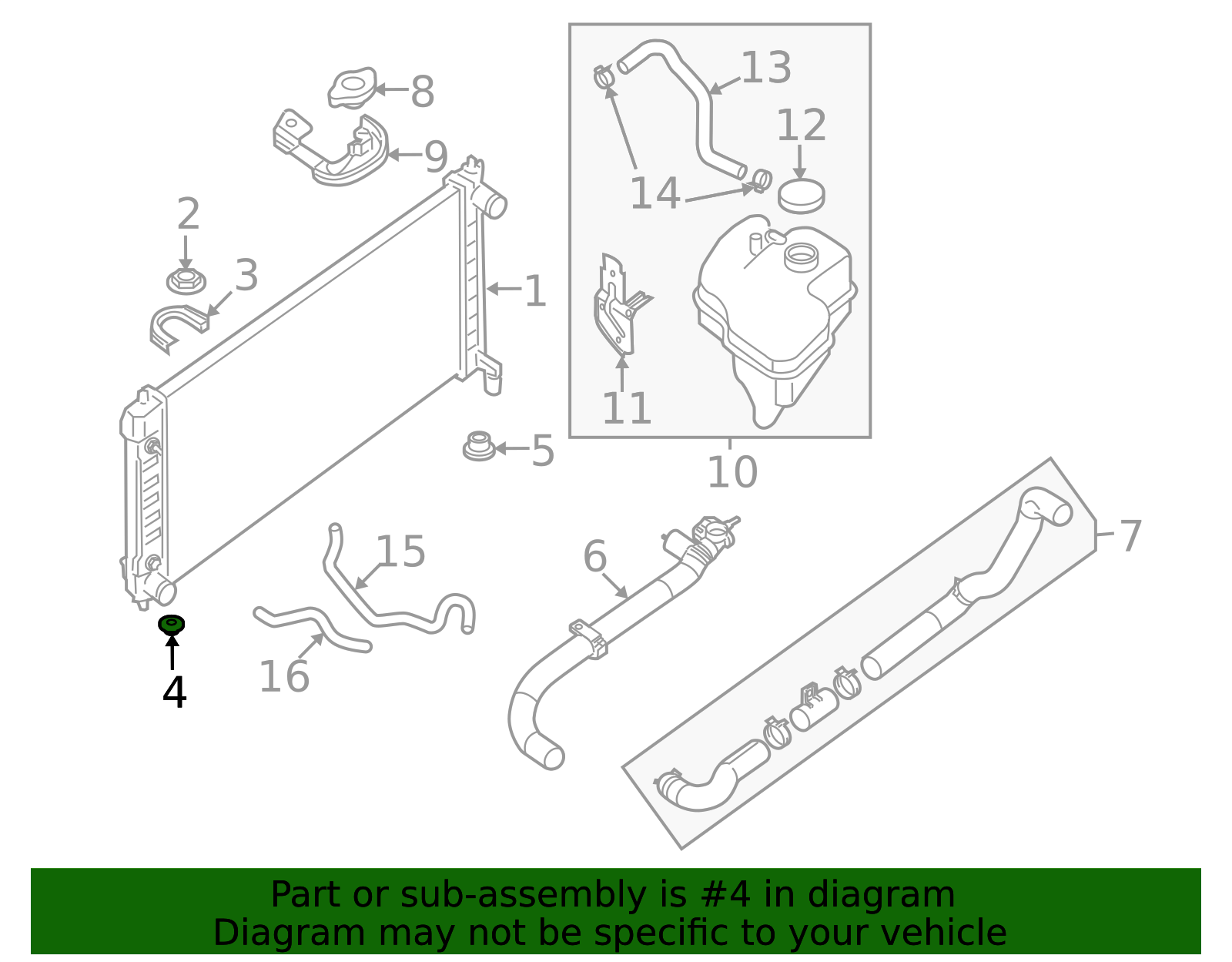 21507-4RA0A - Radiator Assembly Lower Insulator 2015-2023 Nissan ...