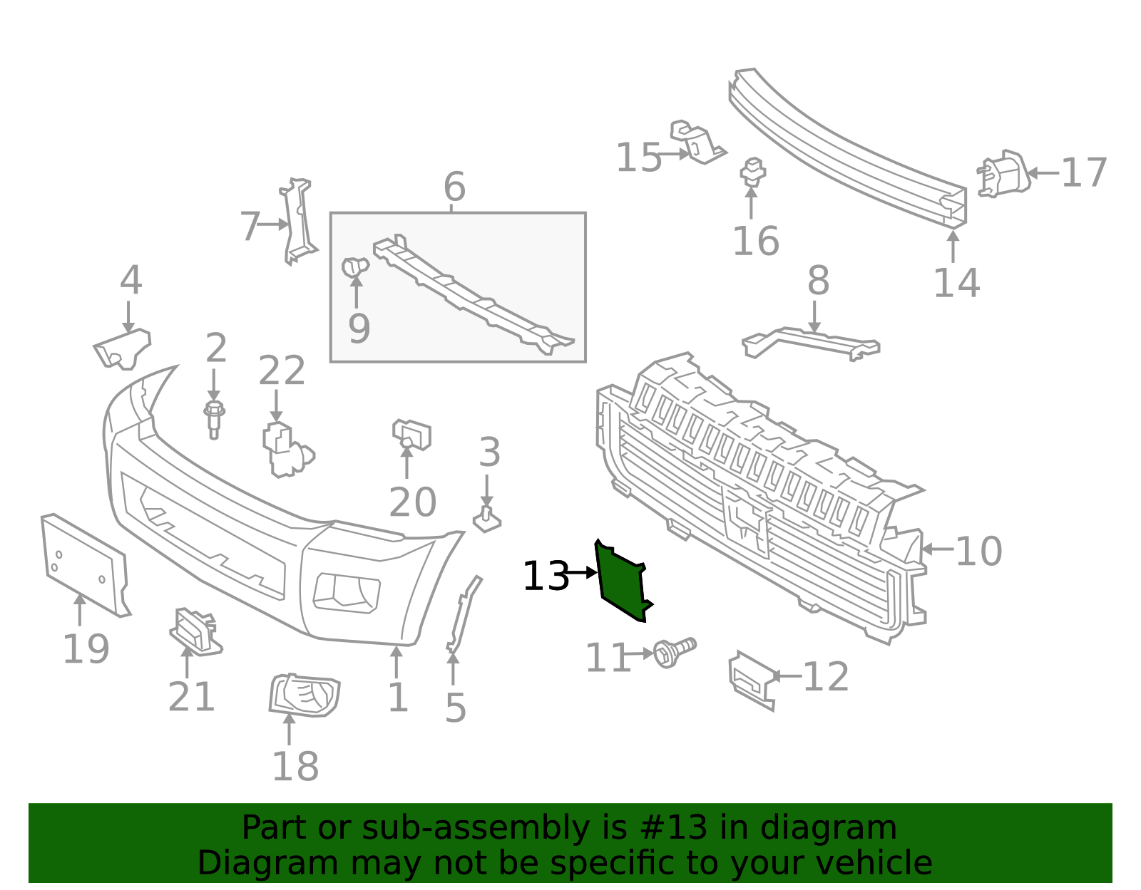 2018-2022 Toyota Sequoia Bumper Cover Spacer Panel (Front, Lower) 52129 ...