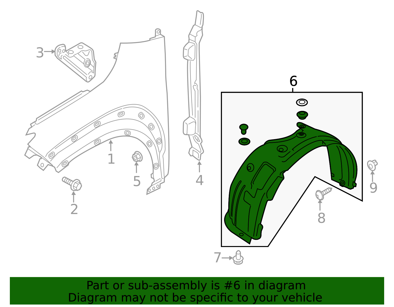 2022-2023 Hyundai Kona Fender Liner 86811-J9CA0 | OEM Parts Online