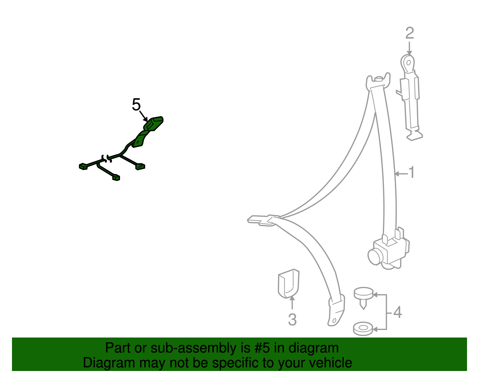 2005-2015 Toyota Tacoma Seatbelt Receptacle - DRIVERS SIDE 73240-AD011 ...