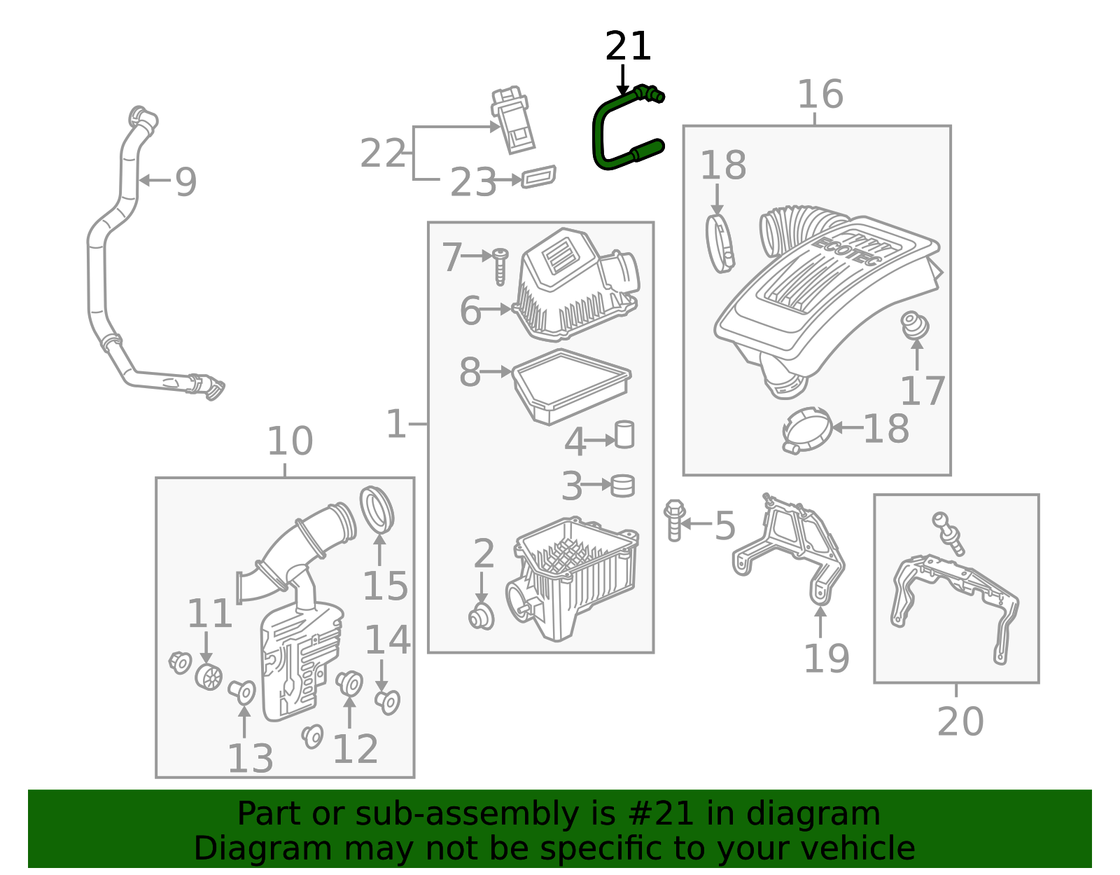 12619363 - 2010-2017 GM - Positive Crankcase Ventilation (PCV) Hose ...