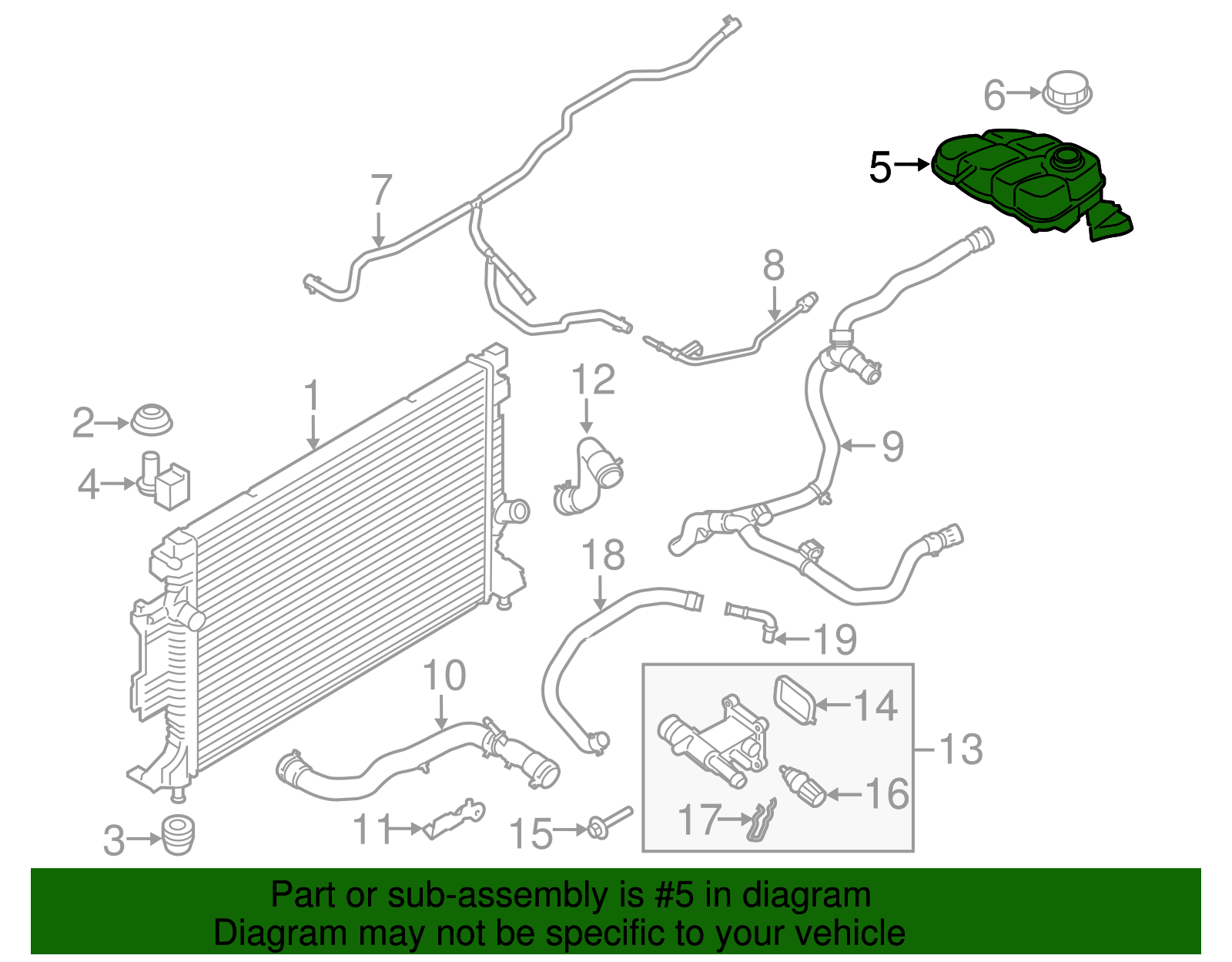 2015-2019 Lincoln MKC | Expansion Tank | EJ7Z-8A080-B | Walls' Ford Parts