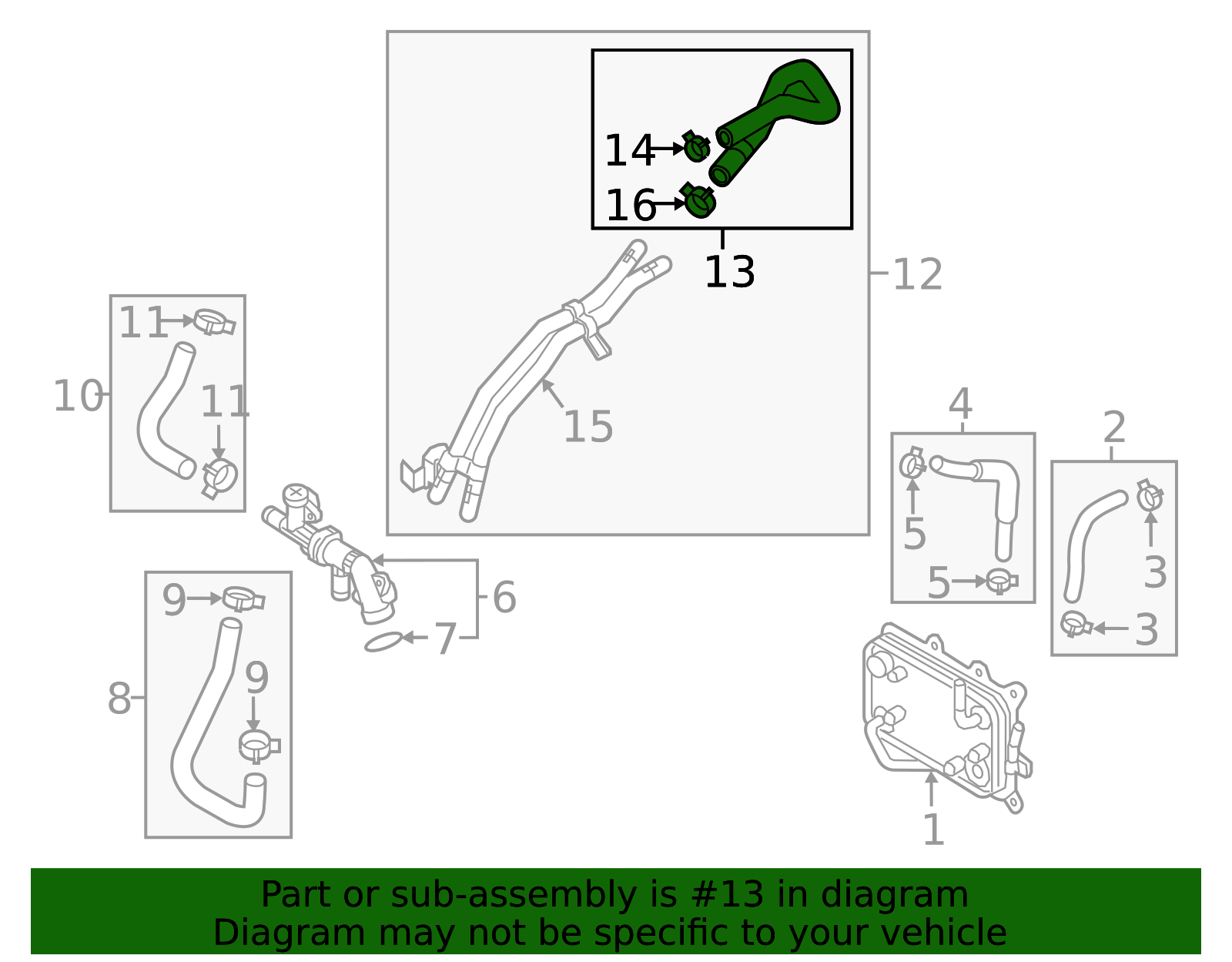 97324-C5100 - Water Hose 2016-2020 Kia Sorento | Kia.Parts Store