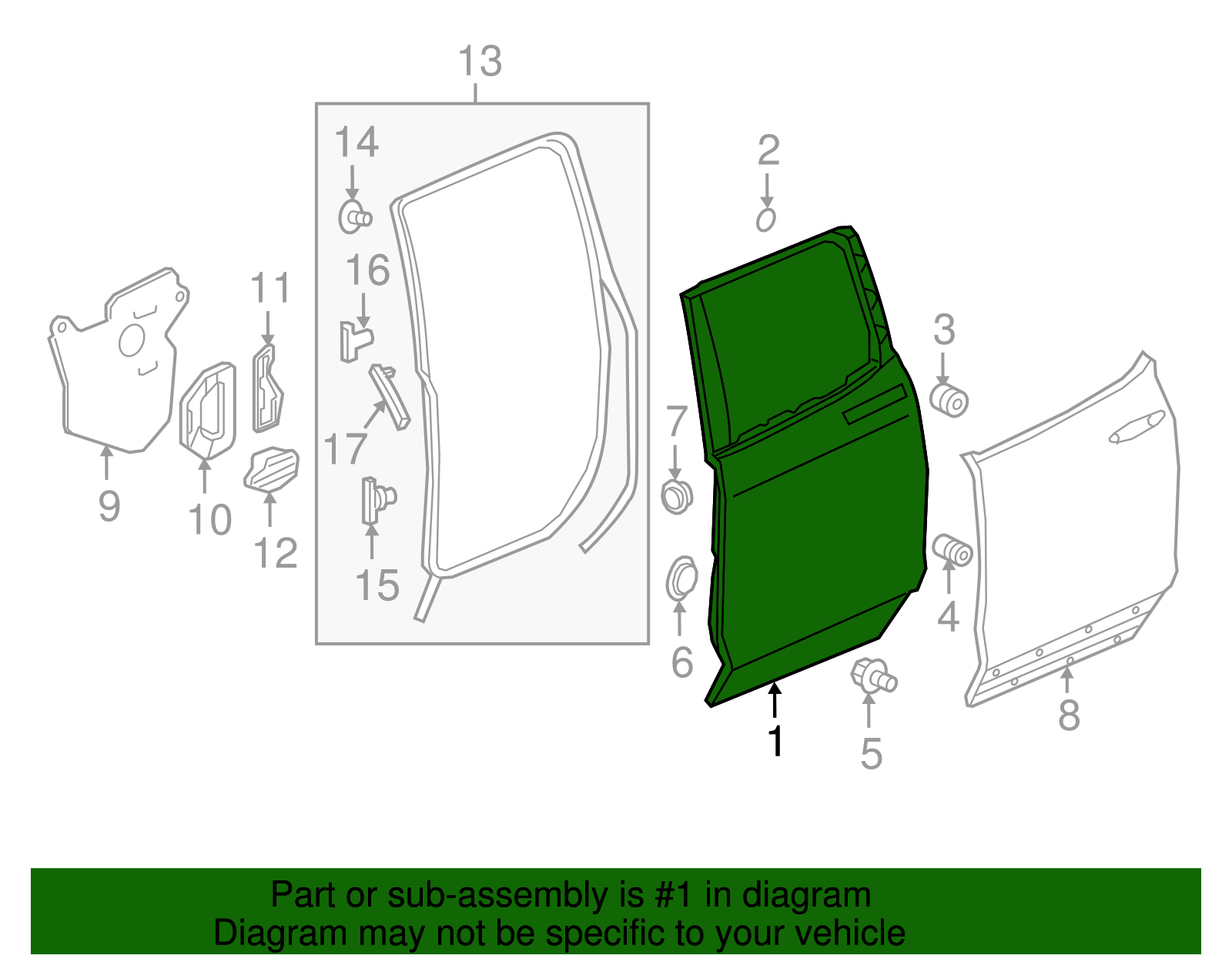 OEM 2021-2025 Honda Ridgeline Door Shell 67550-T6Z-A10ZZ | Honda ...