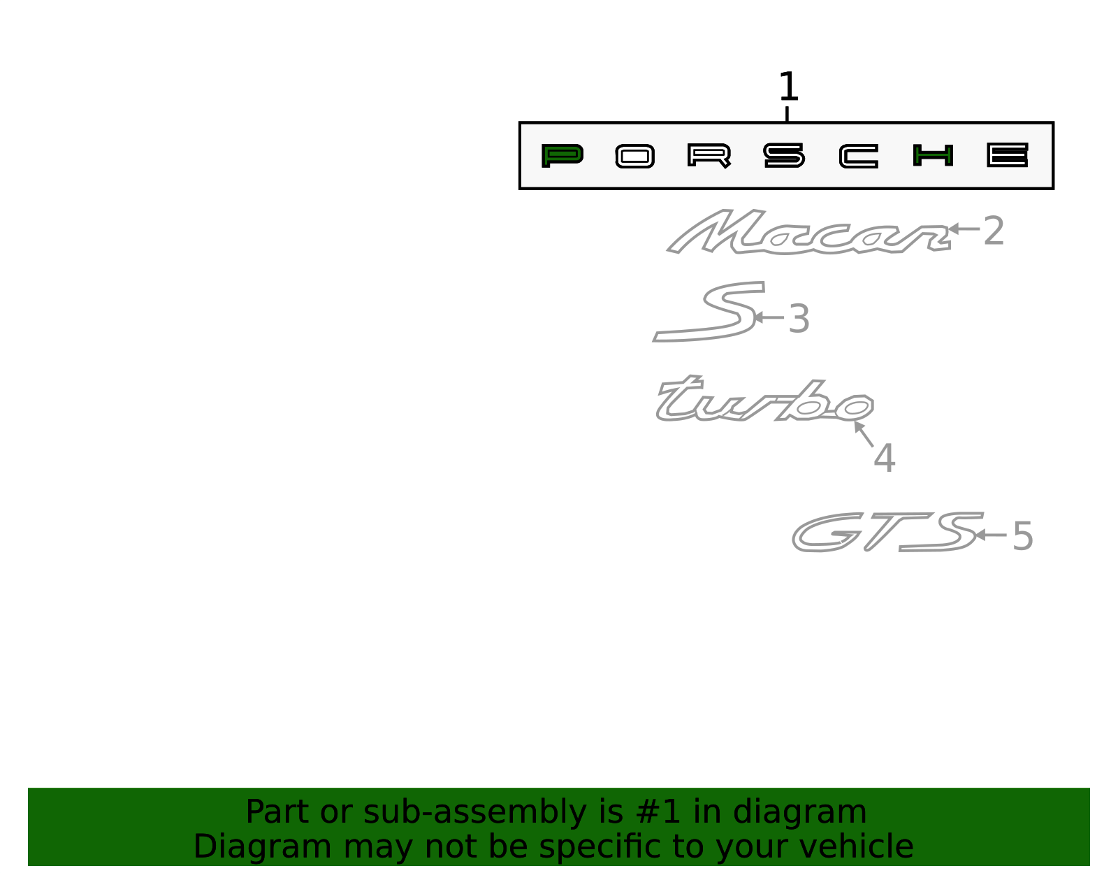 Genuine Porsche 95B-853-687-A |95B Macan (2014+) Porsche Logo - Matte ...