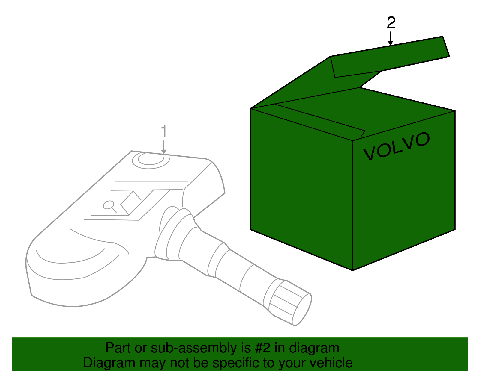 31302098 - Tire Pressure Monitoring System (TPMS) Sensor Valve Assembly ...