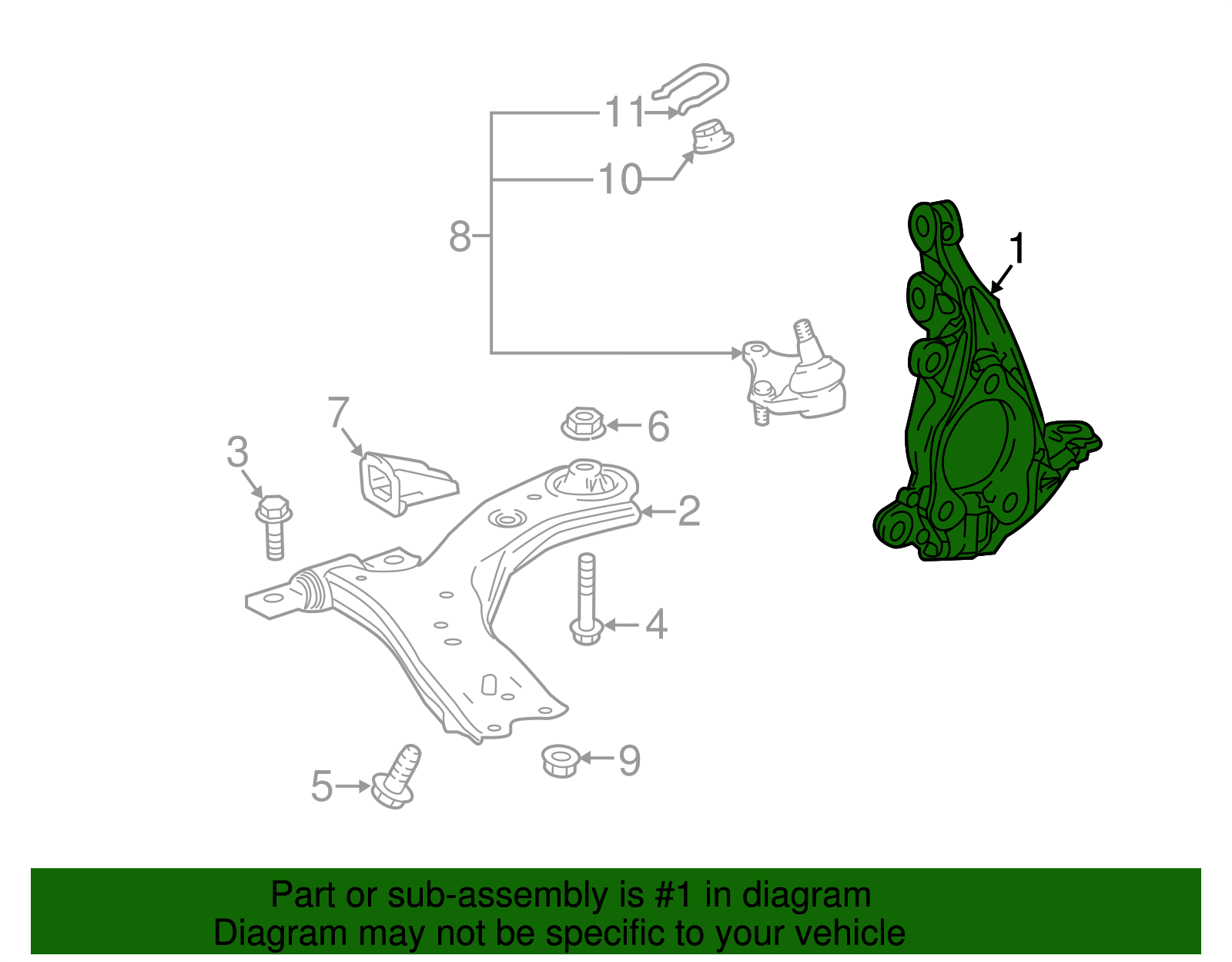 2018-2025 Toyota Camry Steering Knuckle 43211-06250 | Toyota Parts Center