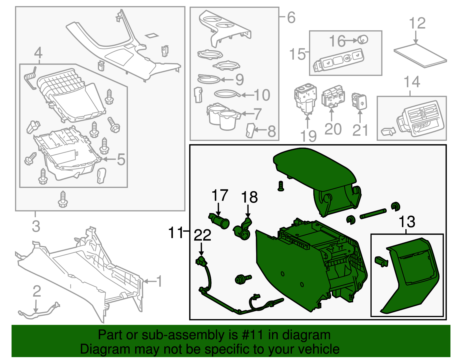 58810-07120-C1 - 2016-2018 Toyota Avalon - Center Console | Nucar ...