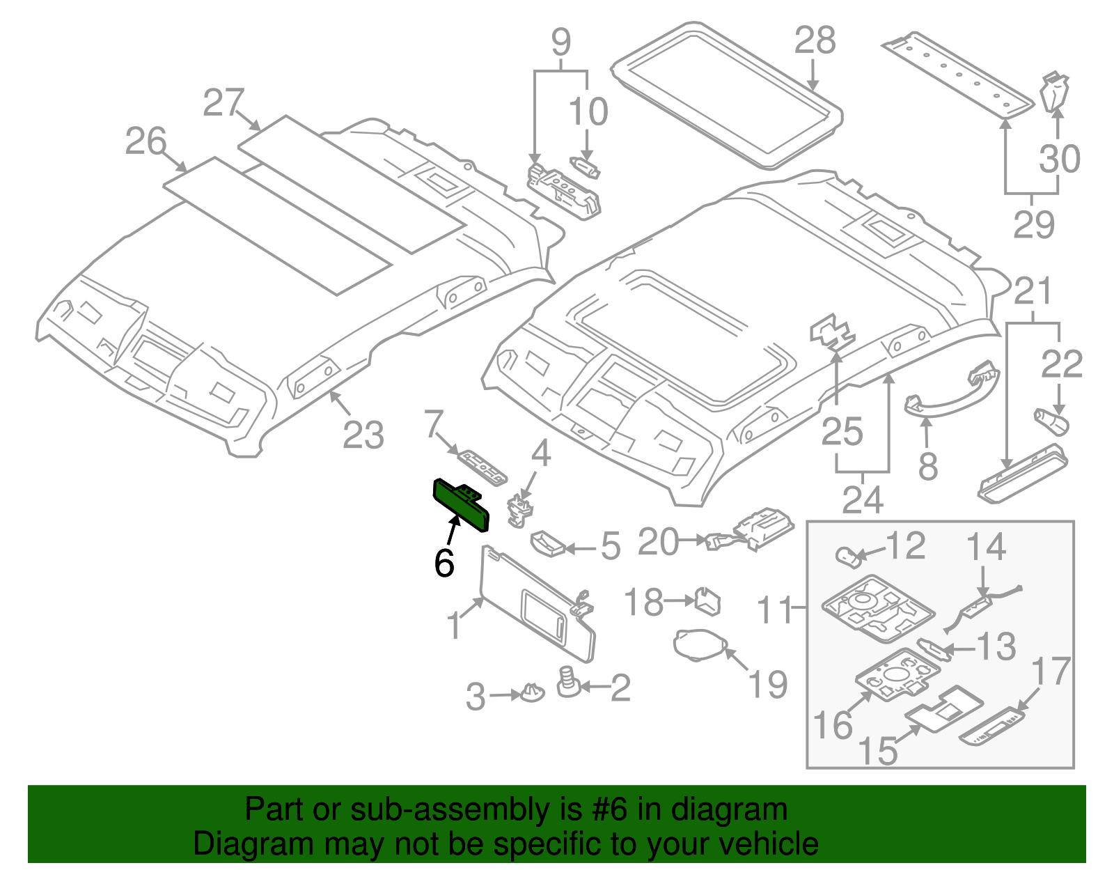 8P4-858-555-1YE - Shade 2006-2013 Audi | Audi OEM Parts Guy
