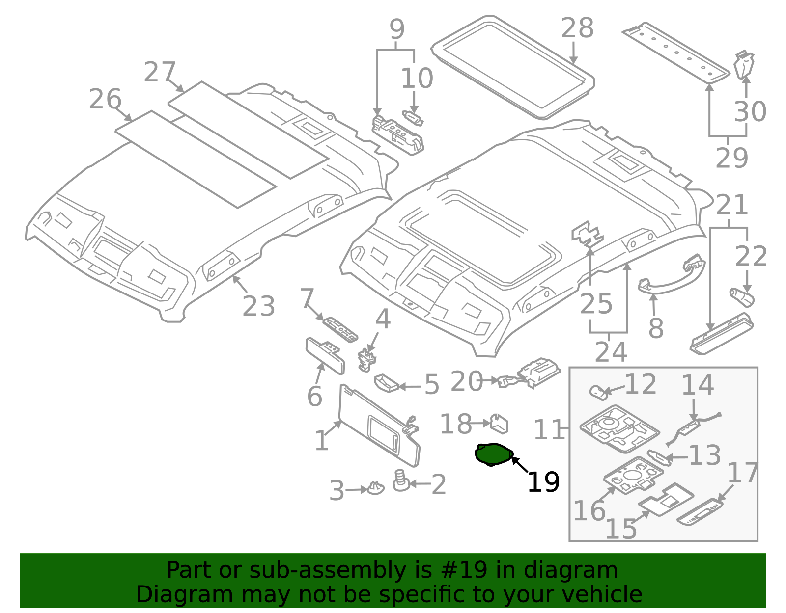 8P0-947-133-B-9NQ - High-Quality Sunroof Switch Trim for AutoNation Parts