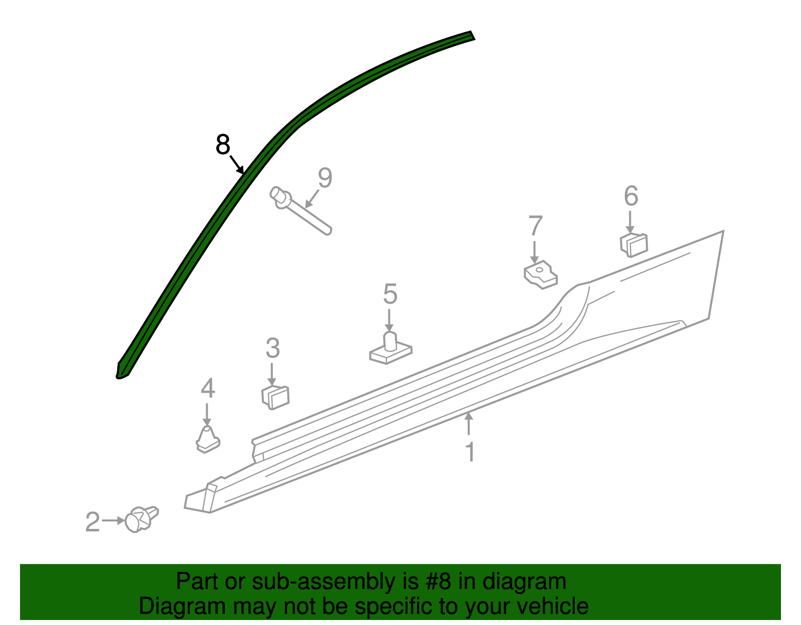 2016-2019 Cadillac ATS Passenger Side Rocker Panel Molding Insert ...