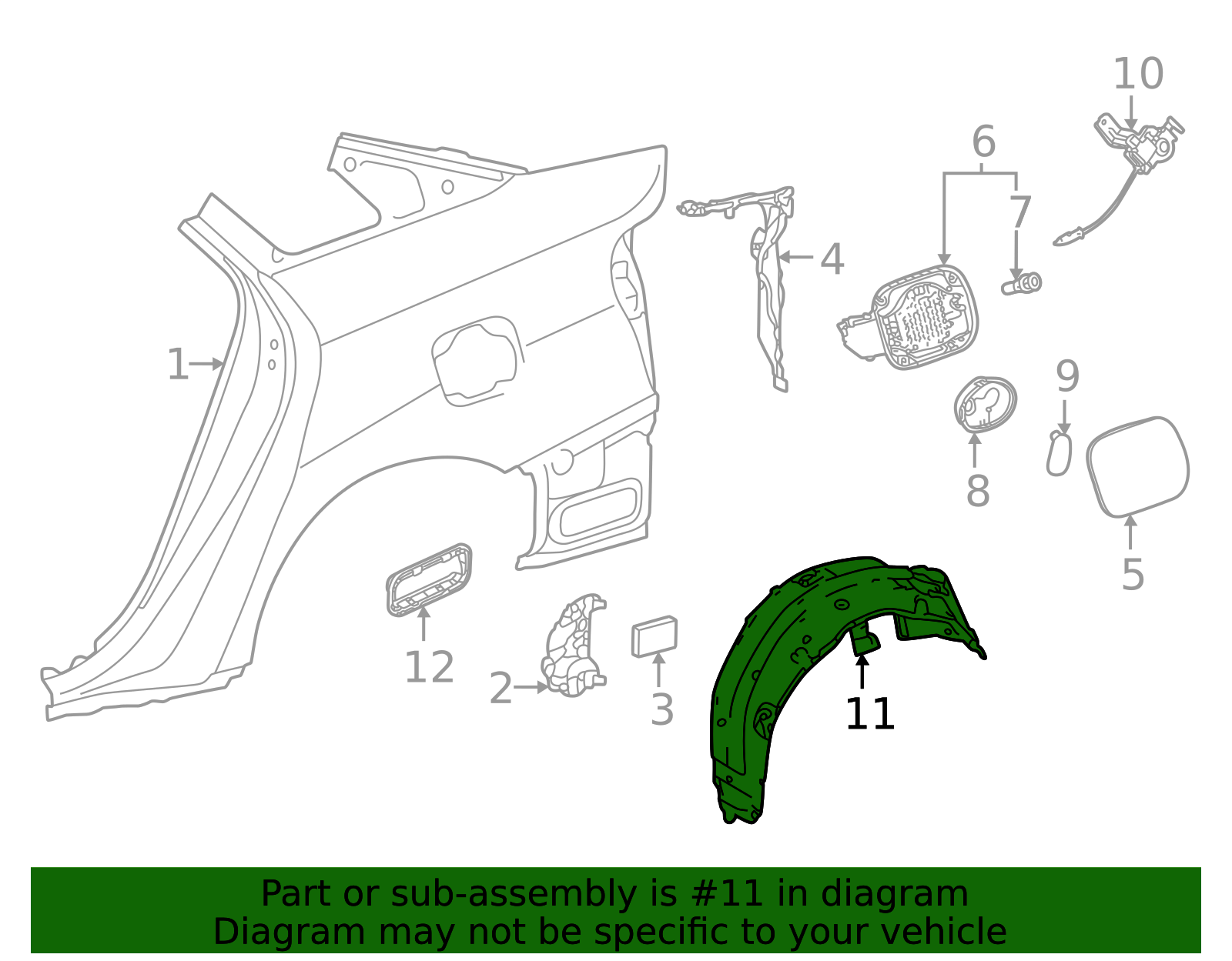 65637-62010 - Wheelhouse Liner 2016-2020 Toyota Mirai | Bam Wholesale Parts
