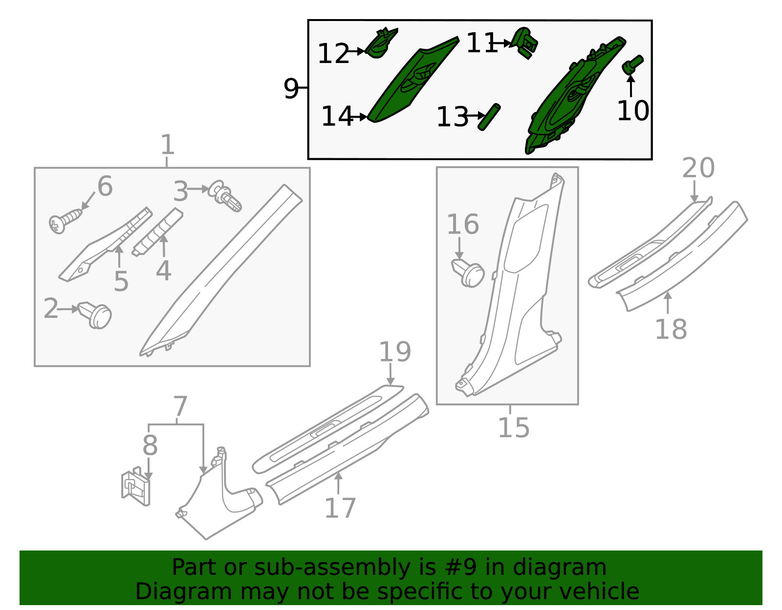 Hyundai - 85830-T1500-NBD - Upper Center Pillar Trim - 2021 Genesis G80 ...