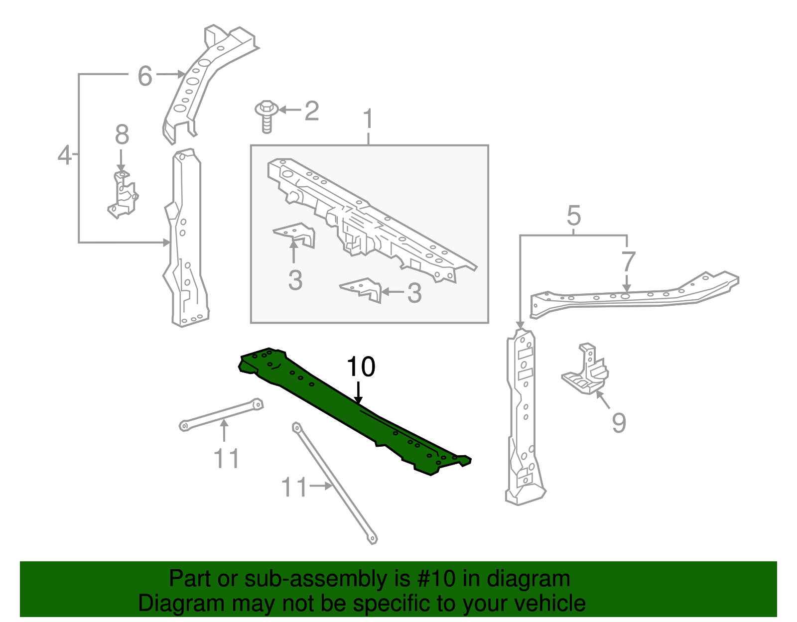 2018-2025 Toyota Lower Tie Bar 57104-06060 | OEM Parts Online