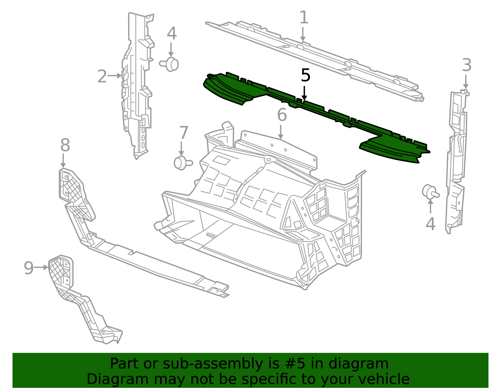 2019-2025 GM Radiator Air Lower Baffle 23390791 | Courtesy Parts