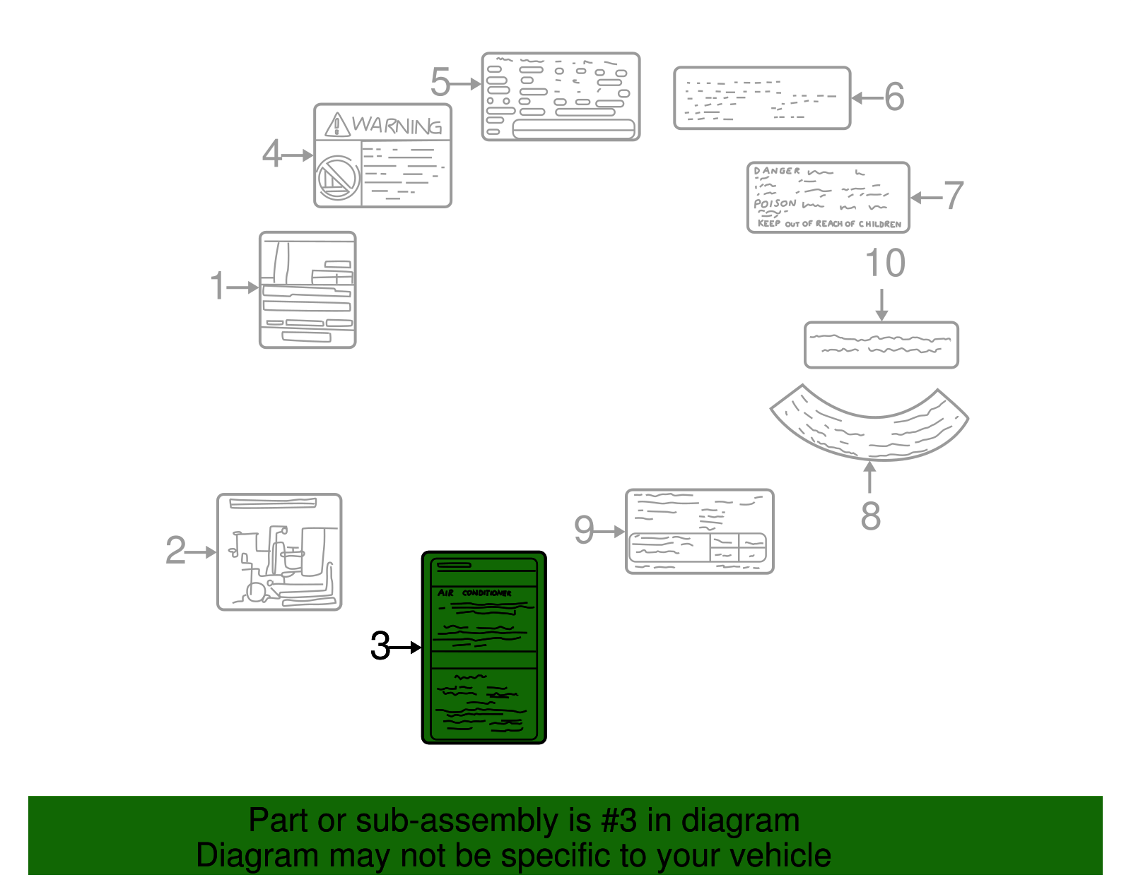 NA75-61-439 - AC Label 1995-2000 Mazda Miata | Florida Mazda Parts